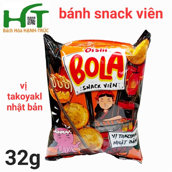 Bánh Snack viên BOLA oishi takoyakl nhật bản 32g