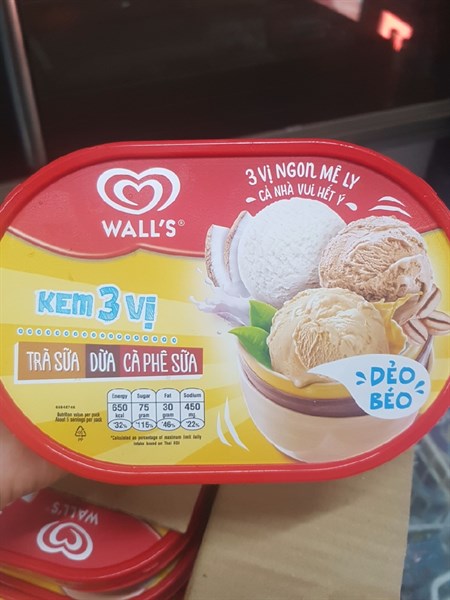 Wall's kem hộp 3 vị 380g