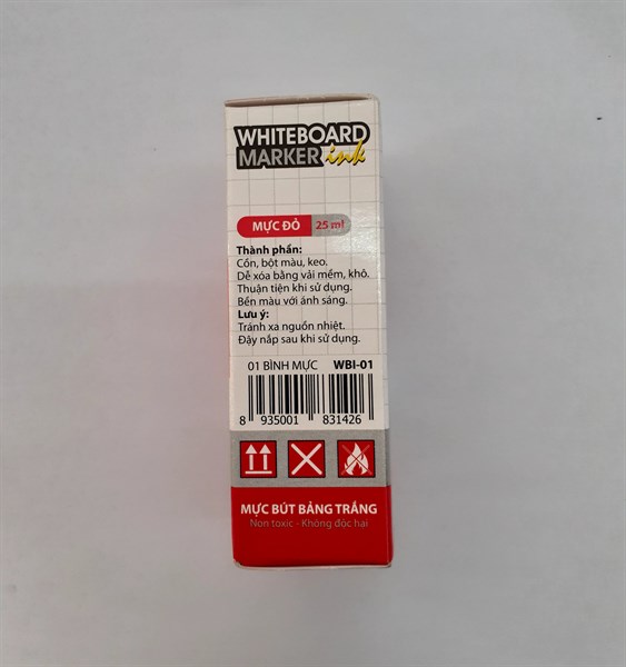 Mực Lông Bảng WBI-01 (lốc 6) Đỏ - không độc hại, đạt tiêu chuẩn Châu Âu EN71/3, EN71/9 và Mỹ ...