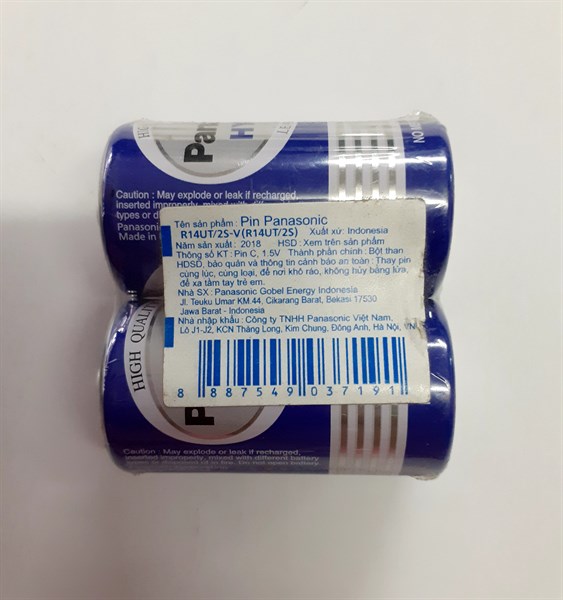 Pin trung Panasonic Hyper C Carbon gói 2 viên - phân phối tại VPP Tuyết Sơn