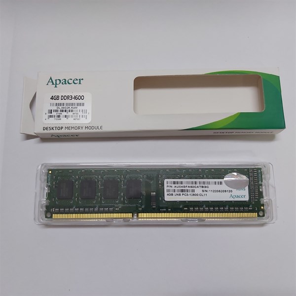 Ram PC Apacer 4GB DDR3 1600Mhz - Tin học Tuyết Sơn