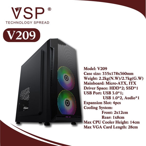 Vỏ thùng máy tính Case VSP Gaming B16 Mặt Hông Trong Suốt - Phân phối ...