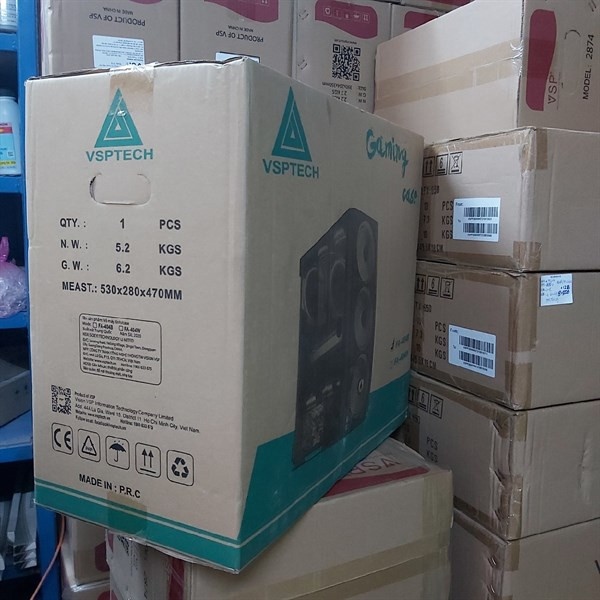Case gaming VSPTECH FA-404B kèn 3 fan LED mặt trước