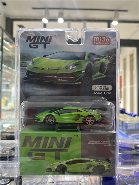 MiniGT Card Mỹ #391 Lamborghini Aventador SVJ Verde Mantis (CHASE)