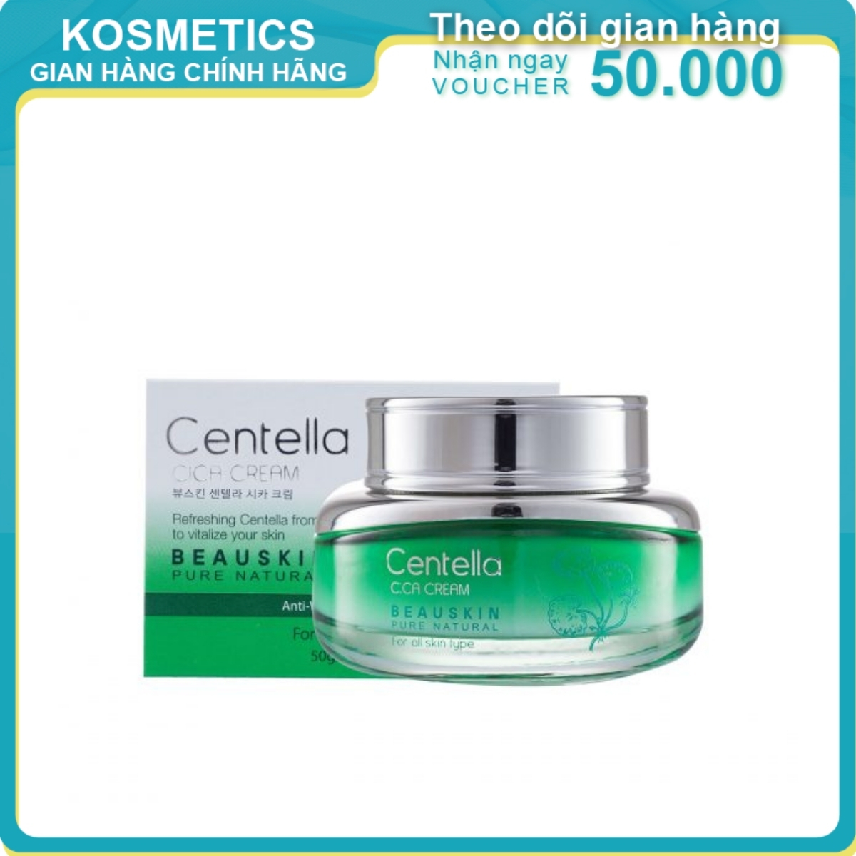Kem dưỡng BEAUSKIN chiết xuất rau má Hàn Quốc CICA CENTELLA 50g