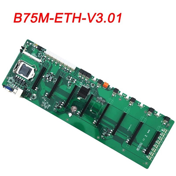 Mainboard AX B75M ETH 6.5CM SK1155 8 Chân Không Riser